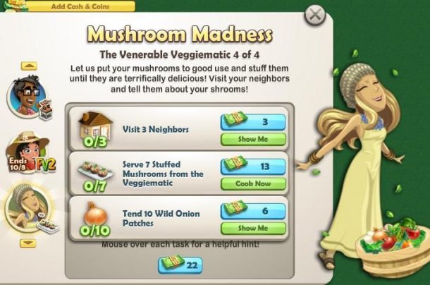 ChefVille The Venerable Veggiematic Goals Guide - Unigamesity