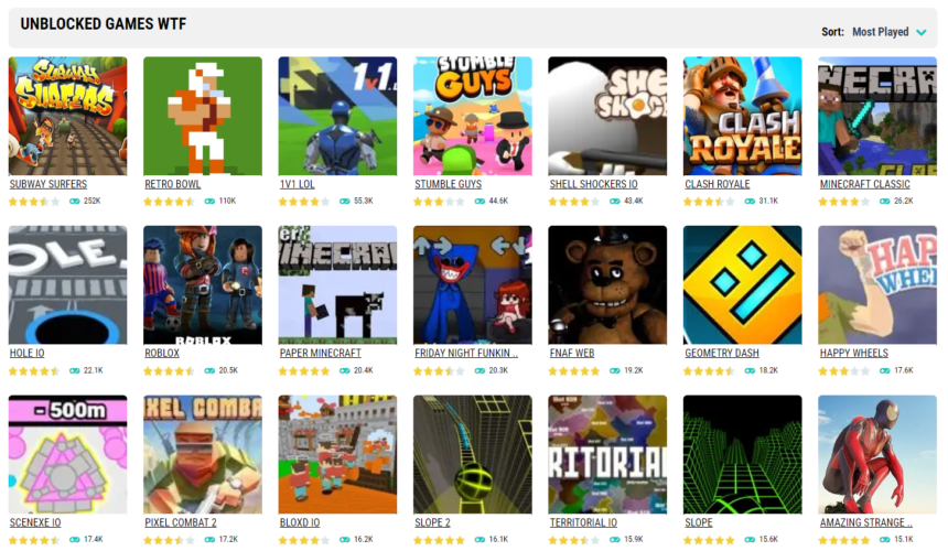 Top 30+ WTF Unblocked Games: Free Online Games - Unigamesity
